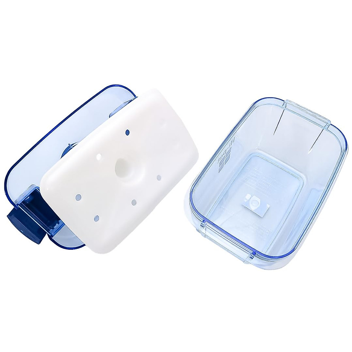 Instant Pickle Maker Vegetable Press Tsukemono Container Rectangle Made in Japan BPA Free (Blue 2.2L)