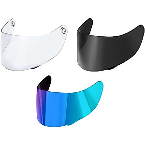 Bluetooth Motorcycle Helmet with Clear, Tinted, Iridium Shields (Gloss White, Large)