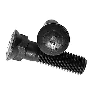 1"-8x5 1/2" Coarse Thread Grade 8 Dome Head Plow Bolt #3 Alloy Steel Plain Finish Pk 30