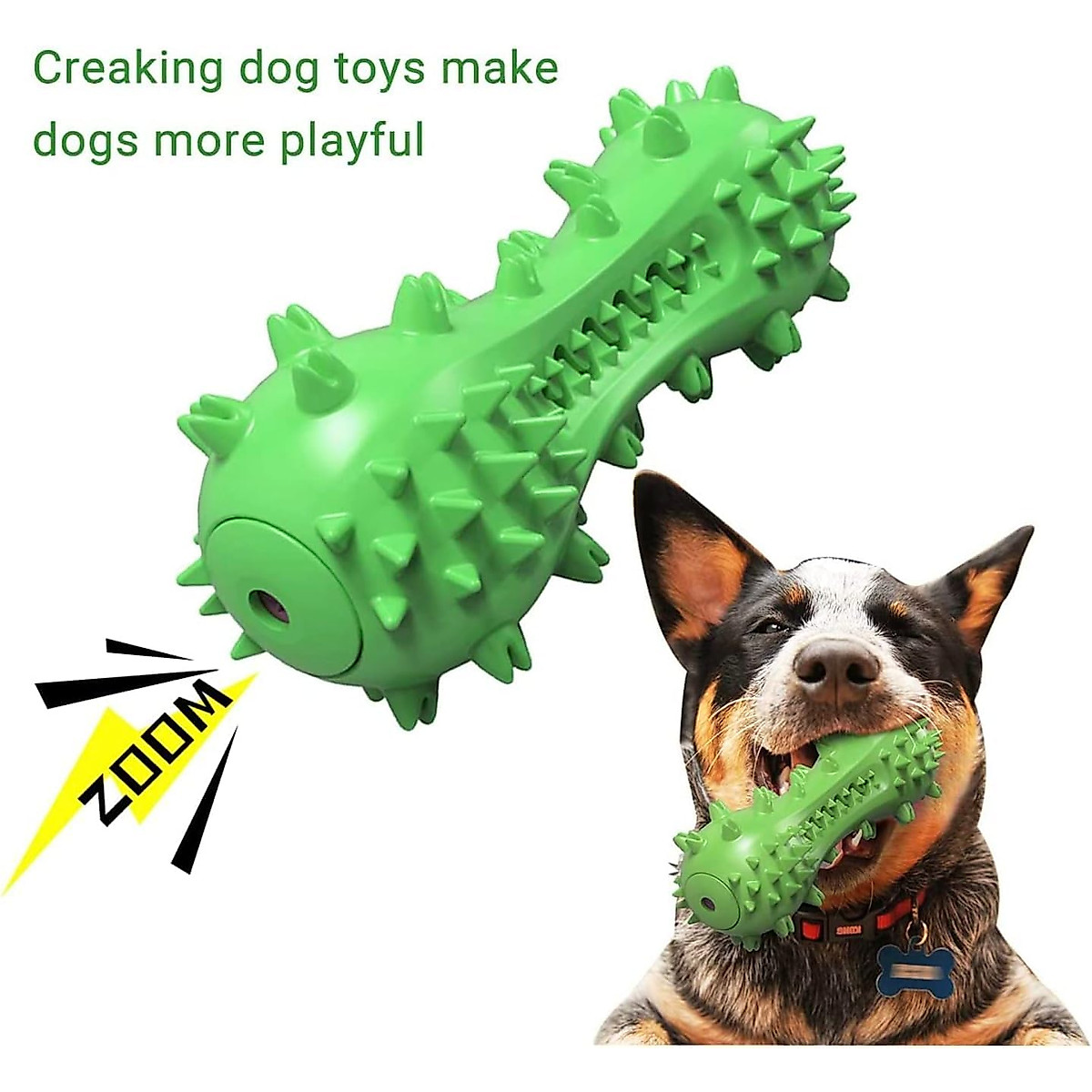 wanijaning Dog Toy, Toothbrush Dogs Chew Squeaky Toys, Durable Bones for Aggressive Chewers, Dental Oral Care for Small, Medium and Large Dogs - Green