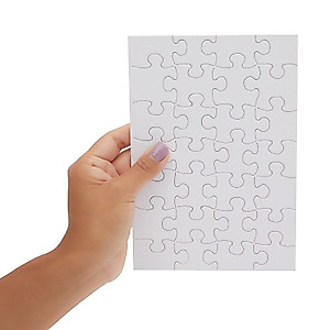 Juvale 48 Sheets Blank Puzzles to Draw On Bulk – 6x8 inch Make Your Own Jigsaw Puzzle for Kids Crafts Projects (28 Pieces Each)