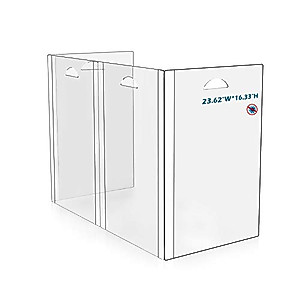Sneeze Guard Desk Shield - Portable and Clear Protective Barrier for Counter Dining Table Student Partition Shield, Easy to Clean and Bring Best Partition for Classroom or Office 23’’W*16’’H