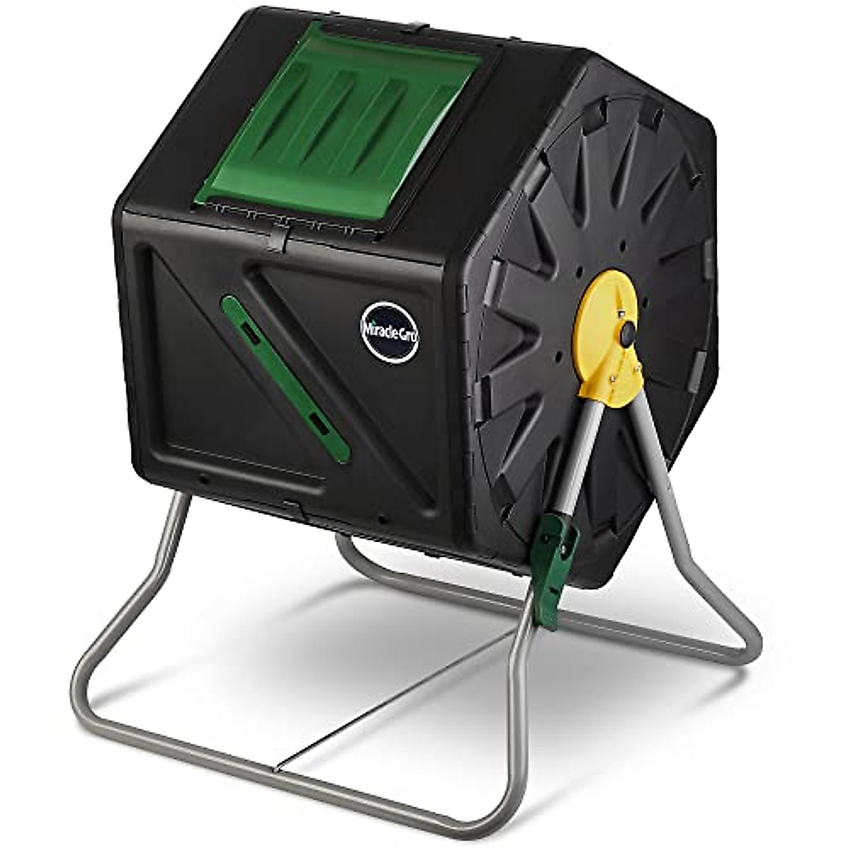 Miracle-Gro Small Composter - Compact Single Chamber Outdoor Garden Compost Bin Heavy Duty – UV Protected Turning Barrel Tumbling Composter (27.7 gallons)