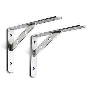 HAENJA Stainless Steel Triangle Bracket Wall Mount Shelf Separator Support Layer Support Bracket Bracket Fixing(6 Pcs) Storage