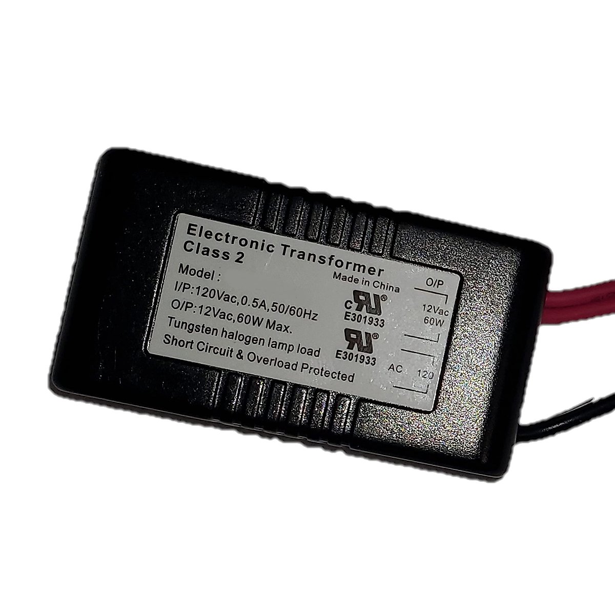 Halogen/Xenon Electronic Transformer 60 Watt Max output 120 Volt Input / 12 Volt Out Put Potted Transformer