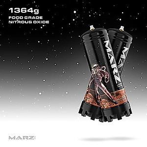 Marz Premium Whipped Cream Charger 1364g 2.2L - Food Grade Nitrous Oxide Tank Pure Flavored N2O Chargers - For Any Standard Whipping Cream Dispenser – (1 Cylinder)