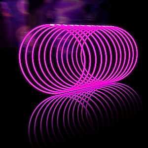 Glow Fever Glowsticks Bulk - 22” Glow Necklaces and Bracelets Party Pack Neon Light Sticks with Connectors - DIY Glowsticks for Concert, Wedding, & Birthday by Party Dragon - Pink, 100 ct