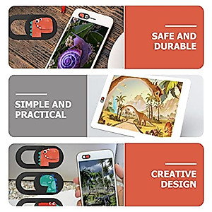 SOLUSTRE Camera Slider 3Pcs Laptop Camera Cover Slide Cartoon Webcam Cover Phone Camera Cover Computer Camera Cover Your Privacy and Computers Laptops
