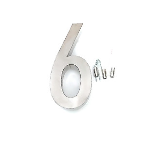 8 Inch STAINLESS STEEL Grade 316 (UNS S31600) House Numbers/Letter Home Address Street Number for Outdoor indoor Exterior Building Apartment Yard Farmhouse Number/Letter (0-9 A-D) (6)