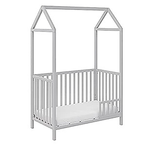 Little Seeds Rowan Valley Skyler 3-in-1 Convertible Crib with Canopy, Dove Gray
