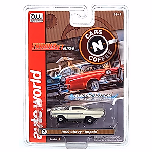 Auto World Thunderjet 1959 Chevrolet Impala Street Rod w/Blower (White) HO Scale Slot Car