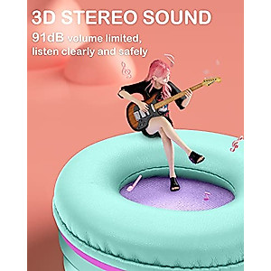 Nabevi Kids Headphones with Microphone, Over-Ear Headphones for Kids Boys Girls