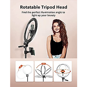 12" Ring Light, Selfie Ring Light with 3 Color Modes, Adjustable Brightness, Extendable Tripod Stand, 2 Phone Holders, Bluetooth Remote Shutter for Photography/Makeup/Vlogs/Live Stream/YouTube…