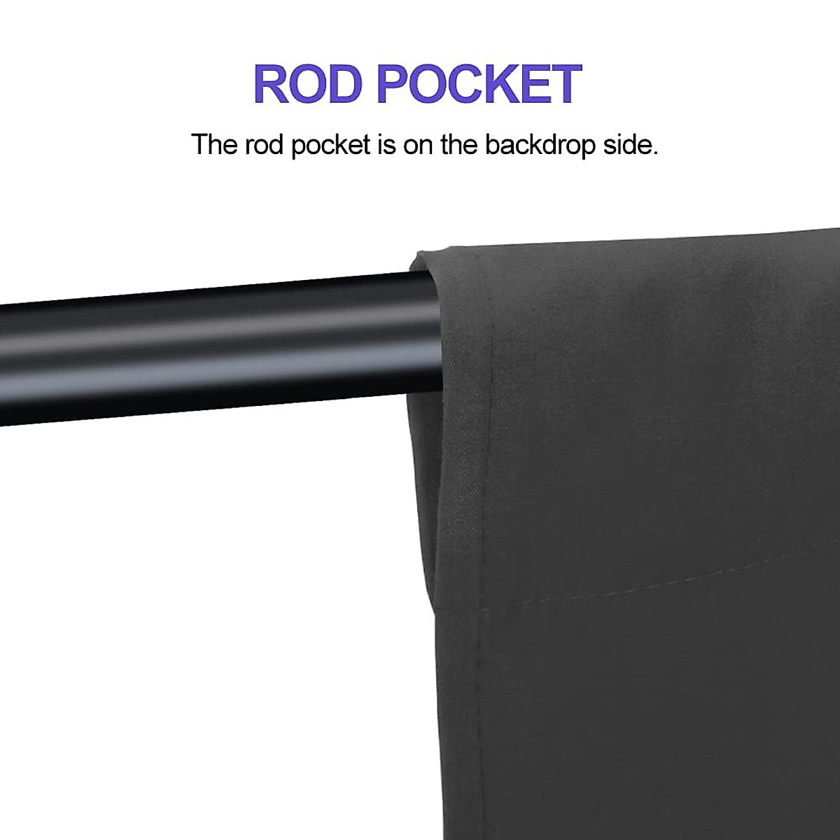 Black Backdrop 10x10ft for Photoshoot, Polyester Fabric Black Photo Backdrop Curtain Background for Photography Portrait Picture, Seamless Black Screen for Video Studio Party Film