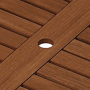 Furinno Patio Furniture Hardwood Outdoor Dining Table, Natural