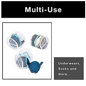 Smart Design Wash Bag w/ Safety Zipper - Washing Machine Safe - Fine Mesh Nylon Polyester - Bra, Hosiery, Pantyhose, Delicates, Lingerie, & Baby Clothes (6.5 x 5.5 Inch) [White]