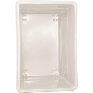 Global Industrial 20 Bushel Plastic Bulk Box Truck, Steel Chassis Base, White, 50-2/5"L x 34-3/5"W x 35-3/5"H