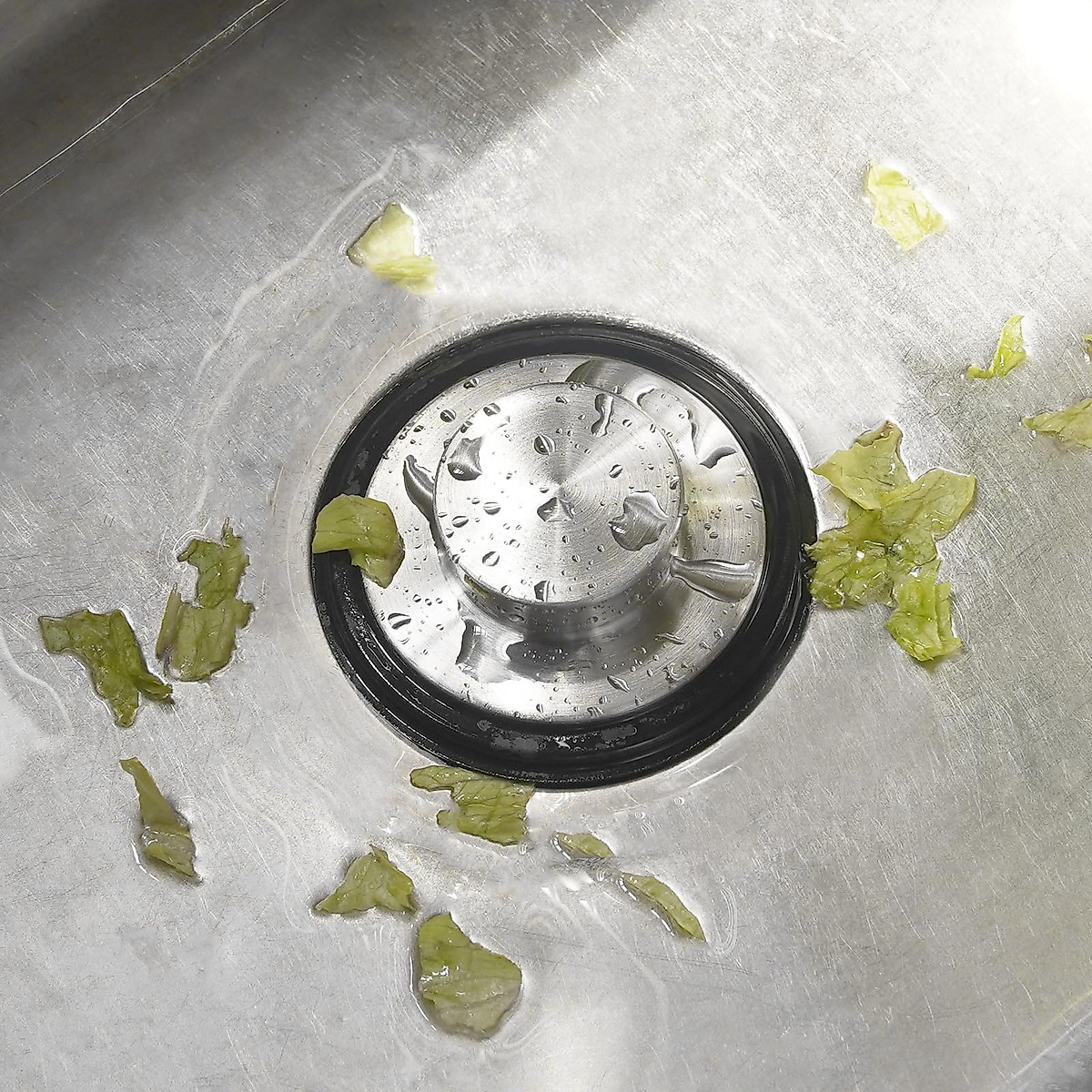 Tifanso Kitchen Sink Drain Stopper - 2PCS Garbage Disposal Stopper 3.34 Inch Sink Drain Plug, Stainless Steel Kitchen Sink Drain Cover Fits Standard Kitchen Drain Size of 3-1/2 Inch