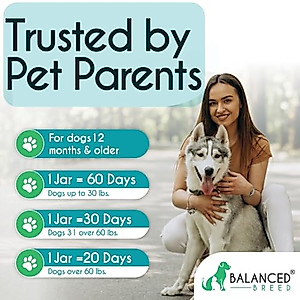 Balanced Breed Dog Probiotics Digestive Gut Health Chew Made in USA Non-GMO Vet-Phamacist Approved Fortiflora Probiotics Dogs Anti Yeast Supplements Constipation Relief Dog Yeast Itchy Skin Itchy Ears