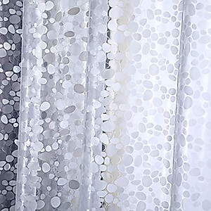 WellColor Shower Curtain Liner 75 Inches Long, 3D EVA Translucent Heavy Duty Weighted Vinyl Shower Liner with 3 Strong Magnets for Bathroom Spa Hotel, Pebble, 72x75 Inch