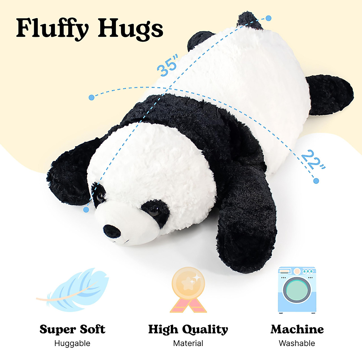 RB Royal Brooks Giant Stuffed Animal Dog, Dog Stuffed Animals, Stuffed Dog Body Pillow for Kids, Big Stuffed Animal Plush, Large Stuffed Dog, Huge Stuffed Animals (Panda)