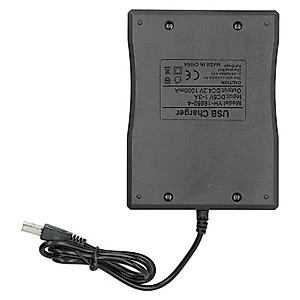 plplaaoo Battery Charger, DC4.2V 4 Slot Rechargeable Battery Bay with USB Cable, Universal Battery Charger, Quick Charge for Rechargeable Batteries Fit for 3.7V Li‑ion, Battery Charger Battery Cha