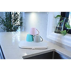 melii Countertop Baby Bottle Drying Rack and Drainboard, BPA Free (White)