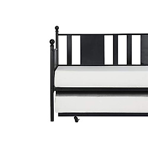 DHP Lavinia Metal Daybed with Trundle, Full Size Sofa Bed, Black