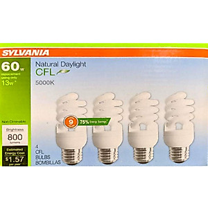 SYLVANIA 4-Pack 60-W Equivalent CFL Light Fixture Light Bulbs