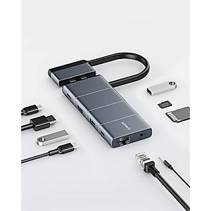 Anker USB C Hub for MacBook, PowerExpand 9-in-2 USB C Hub with 85W Power Delivery, 4K@30Hz HDMI, USB C Multi-Function Port, 2 USB-A 3.0 Ports, 1 Gbps Ethernet, 3.5 mm Audio, SD and microSD Card Reader