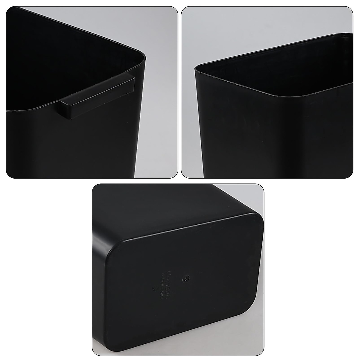Ponpong 4.5 Gallon Black Plastic Small Trash Can, Slim Waste Basket for Bathroom Office, 3 Packs