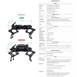 waveshare WAVEGO 12-DOF Bionic Dog-Like Robot Open Source for ESP32 and PI4B Facial Recognition Color Tracking Motion Detection Compatible with PI4B-4GB (Included) (26 Items)