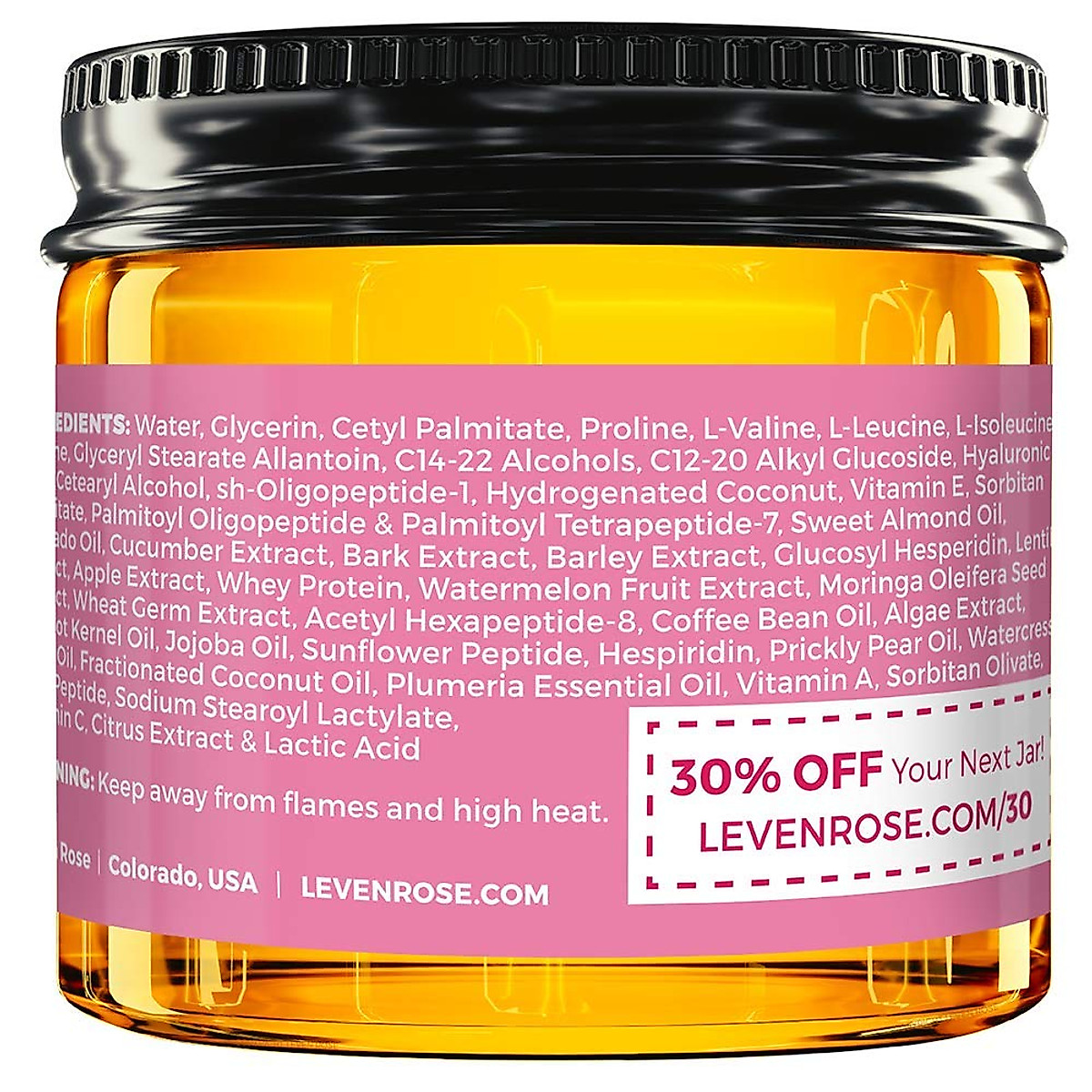 Leven Rose Lifting Coffee Eye Cream with Caffeine 1 oz - Natural Solution for Dark Circles and Puffiness - Firming Anti-Aging Under Eye Treatment