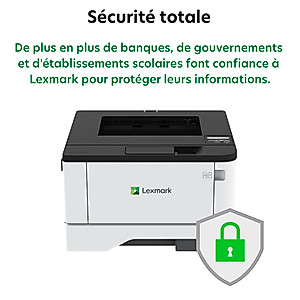 Lexmark B3340dw Monochrome Laser Printer with Full-Spectrum Security and Print Speed up to 40 ppm(29S0250), Gray/White, Small