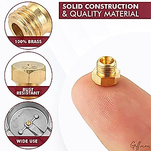 10Pcs Brass Jet Nozzle Propane Orifice Kit - Grill Replacement Parts High Pressure Nozzle Griddle Accessories Kit - Propane Burner Replacement Parts LP Gas Hose Nozzle Conversion Kit