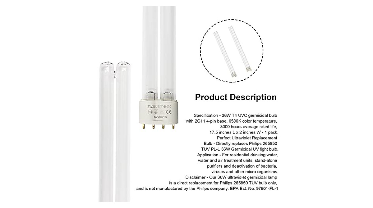 Buy Two 36W 2G11 UV Bulb Lamp for JEBAO