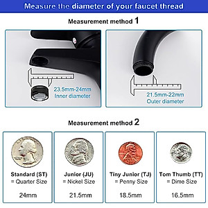 CONOB Polished Faucet Head, Female Faucet Aerator, 2 Water Spray Mode, 360-degree Swivel Faucet, High Pressure, 55/64 Inch Female Thread for Kitchen Bathroom Sink, Mother's Day Gift (Matt Black)