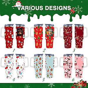 Personalized Christmas Tumbler - Custom 40 Oz Tumbler with Handle Straw Lid,Customized Name Insulated Xmas Tumbler Coffee Mug Stainless Steel Travel Mug, Gifts for Women Men Christmas Gift