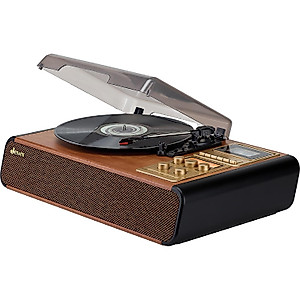 JENSEN JTA-385 JTA-385 3-Speed Belt-Drive Turntable with Pitch Control, Cassette Player/Recorder, AM/FM Stereo Radio, and Built-in Speakers