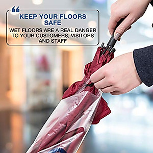 Brella Fella Umbrella Bag Wrapper Station with Sign Frame - Wrap Umbrellas for Rain - Be Safe, Wrap it up! - 100 Long Bags Included