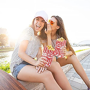 SUPWISER 500 Pcs Popcorn Bags, 1 Oz Movie Night Paper Popcorn Bags Bulk Individual Servings for Popcorn Machine Kitchen Party Movie Theater, Carnival Party, Decorations Supplies (500)