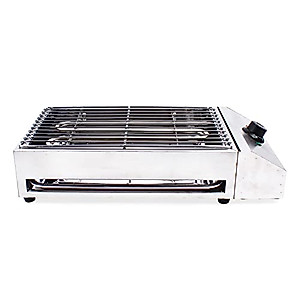 kitneed 110V 1800W Commercial Electric Grill, Steel Smokeless Smokeless Barbecue Grill, Portable Electric Grill Griddle with Grate & Oil Drip Tray for Courtyard Dinner, Outdoor, Party