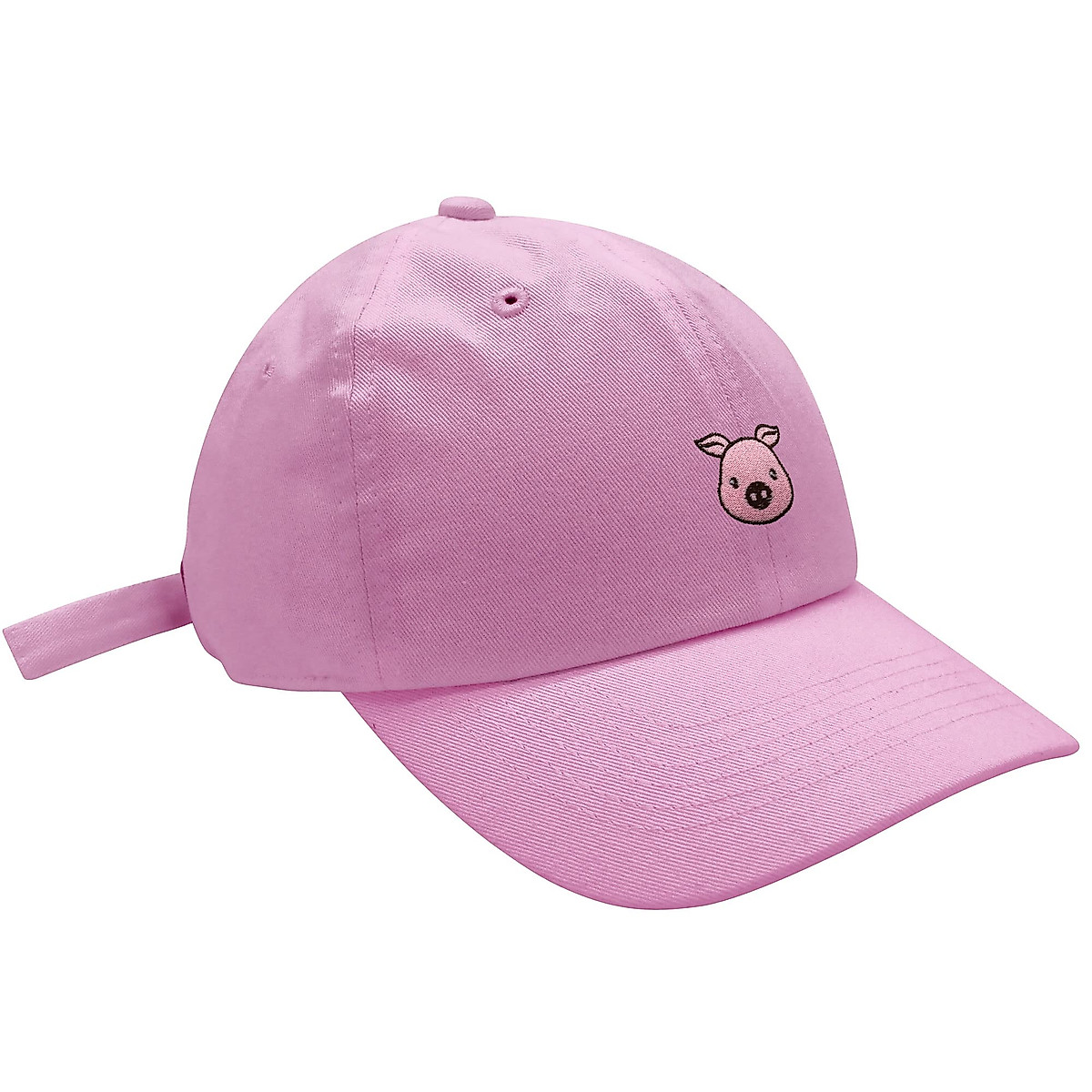 JPAK Pig Baseball Cap Embroidered Cotton Dad Hat - Pork Bacon Pink