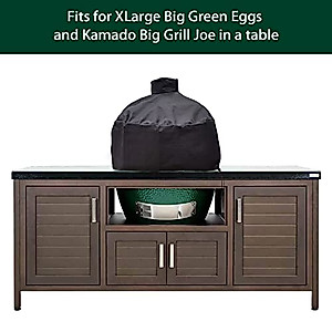 Quantfire 34” Kamado Dome Grill Cover for XLarge Big Green Egg, Kamado Joe Big Joe in Built-in or Island,XL Big Green Egg Accessories Waterproof Outdoor Grill Cover