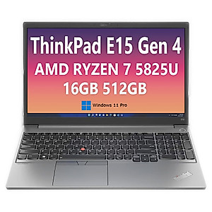 OEM Lenovo ThinkPad E15 Gen 4 15.6" FHD IPS, AMD Ryzen 7 5825U Octa Core (Beats Intel i7-1355U), 16GB RAM, 512GB NVMe, WiFi, Bluetooth, RJ-45, W10P, Business Laptop