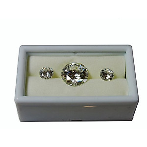 Cubic Zirconia Round shape 16.00 MM 15.00 CT size 1 pc + 6.50 MM 1 CT size 2 pcs +1 FREE BOX for CZ set