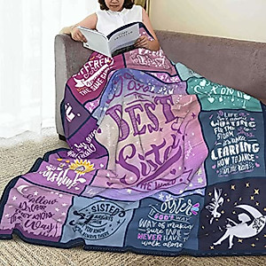 Sulpoie Sister Blanket, Sister Gifts from Sister, Birthday Gifts for Sister, Sister Gifts, Sister Birthday Gifts from Sister, Gifts for Sister Throw Blanket 60"x50"