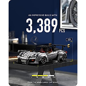 Nifeliz Sports Car 977, GTZ RS Racing Model Toy, Collectible Building Kit for Adults (3,389 Pieces)