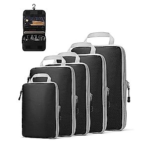 Extra Large Compression Packing Cube, OrgaWise Luggage Organizer Bag 6 Set Expandable, Suitcase Cube Organizer for Travel Essentials