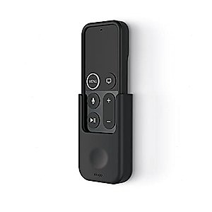 elago Apple TV Remote Holder Mount Compatible with Apple TV Remote 4K / 4th Generation - Reusable Gel Pad or Screw Mounting Options, Support Wired Charging, Keeps It Secure, Cable Management
